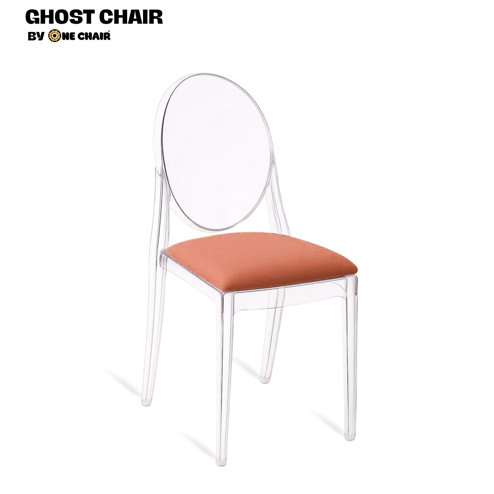 Ghost Chair – Nệm Màu Cam Đất | Ghế Trong Suốt Sắc Cam Đất Ấm Áp ...